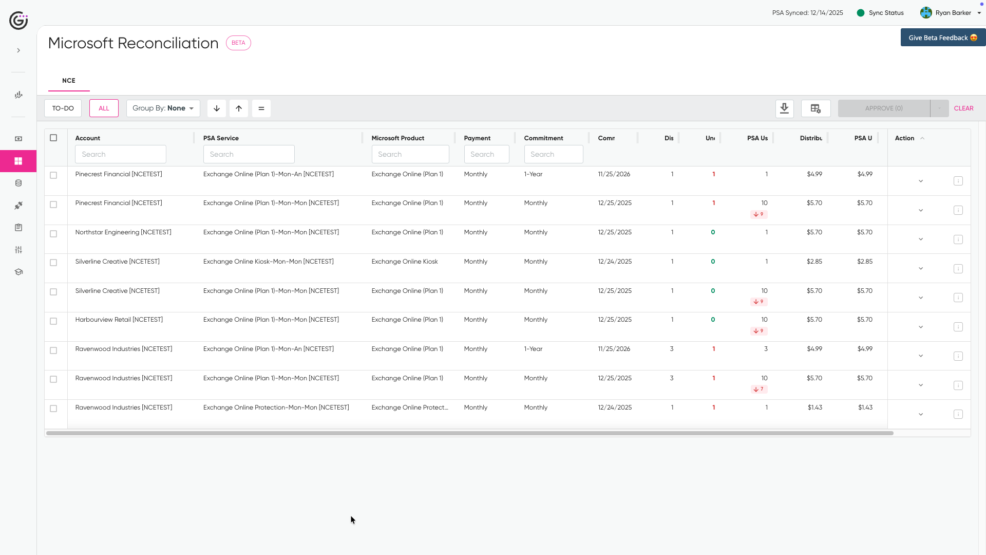 Using Microsoft Reconciliation