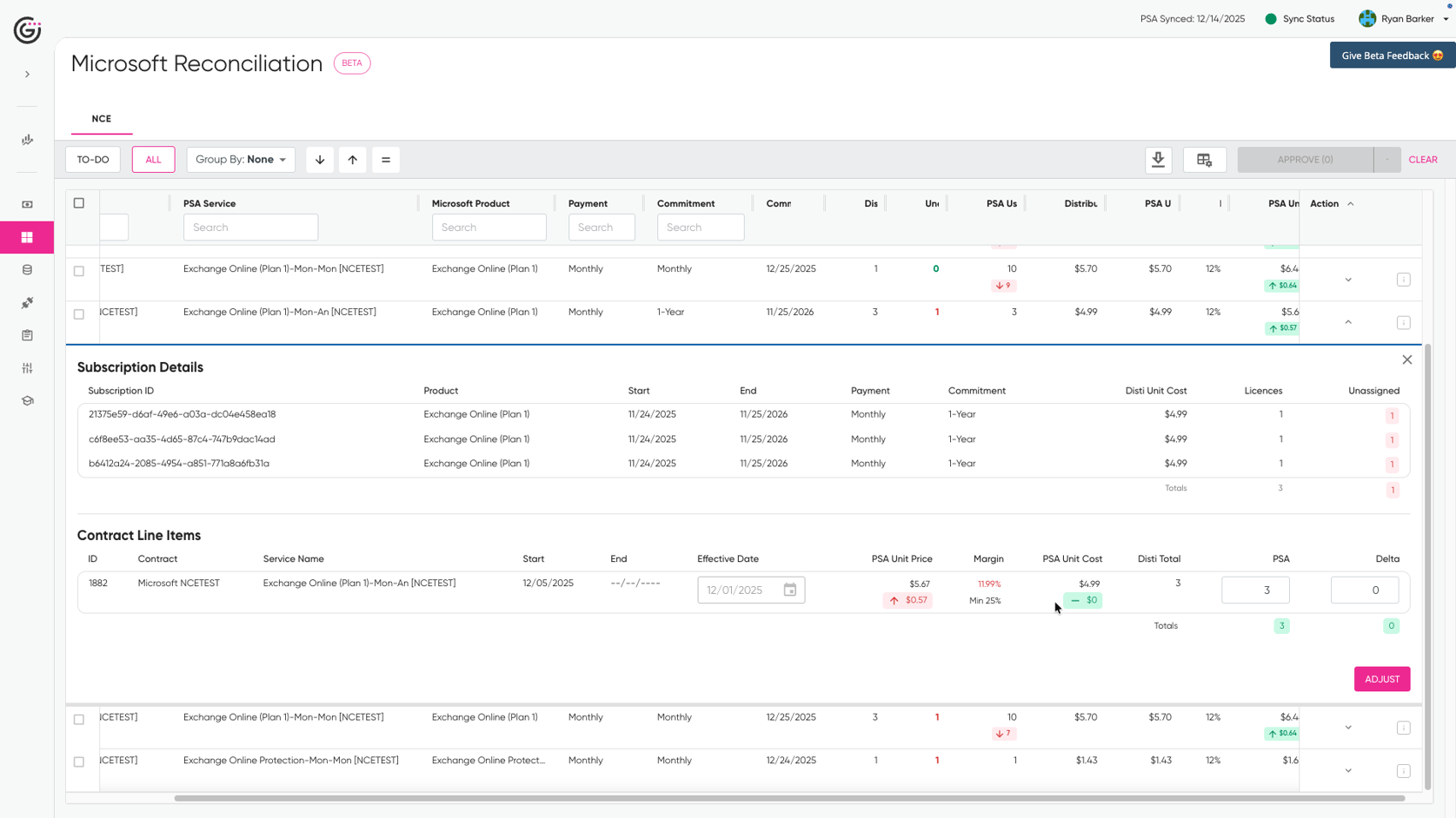 Using Microsoft Reconciliation